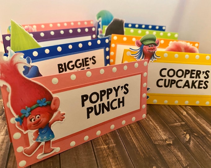 Trolls Inspired Food Signs Set of 8 - Etsy