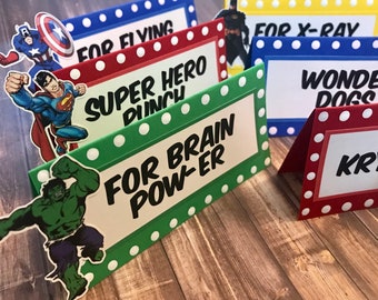 Superhero Party Food Labels Add the Finishing Touch to Your Superhero ...