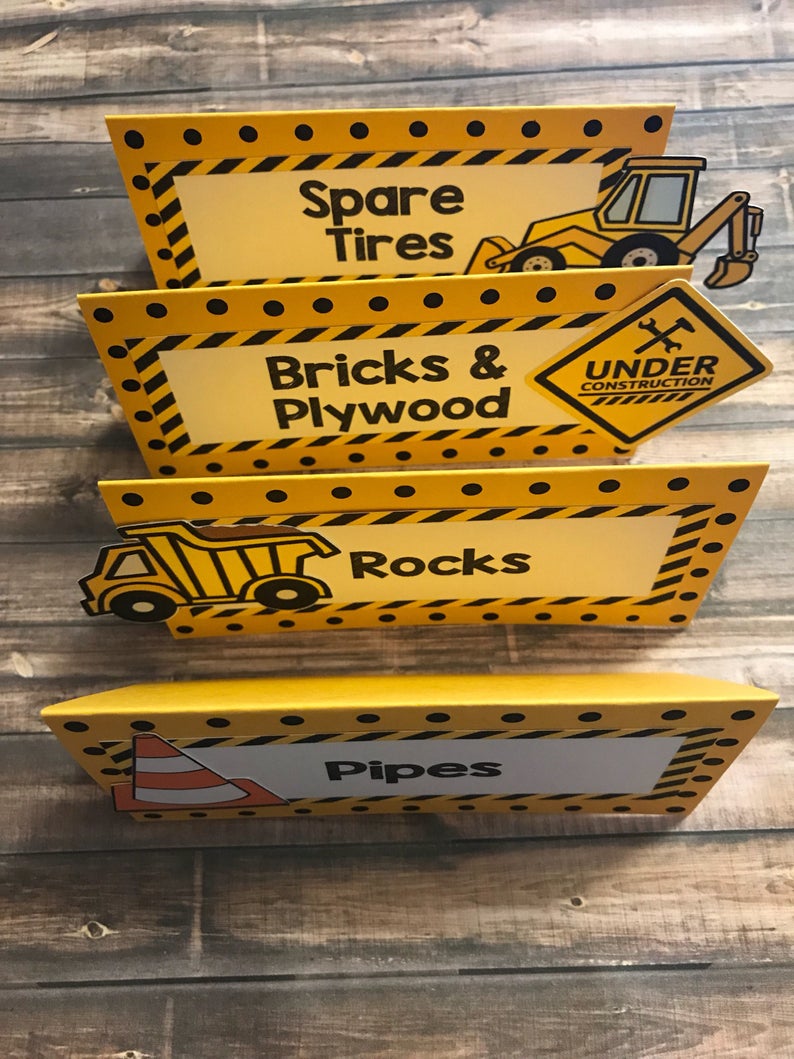 Construction Party Food Signs-set of 8! - Etsy