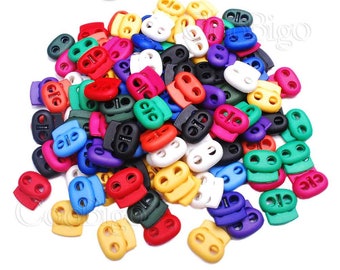 Plastic 2 Hole Cord Lock Stopper Bean Rope Ends Toggle Clip - Etsy