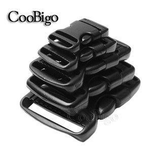 3/4" ~ 2" Webbing Plastic Side Release Buckles Dual Adjustable Slim ...