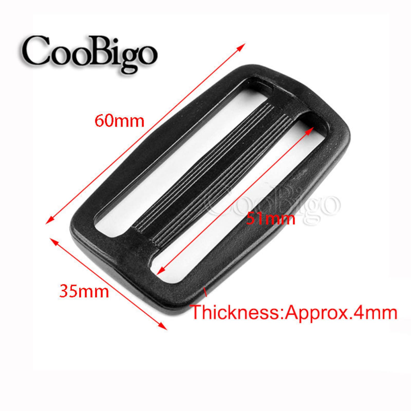 Plastic Black&white Curve Slider 3/8"~2" Webbing Buckles Tri-glide ...
