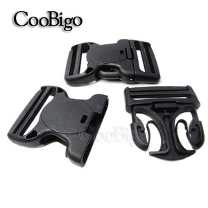 Plastic Black Dual Adjustable Side Release Buckle Security Double Lock ...