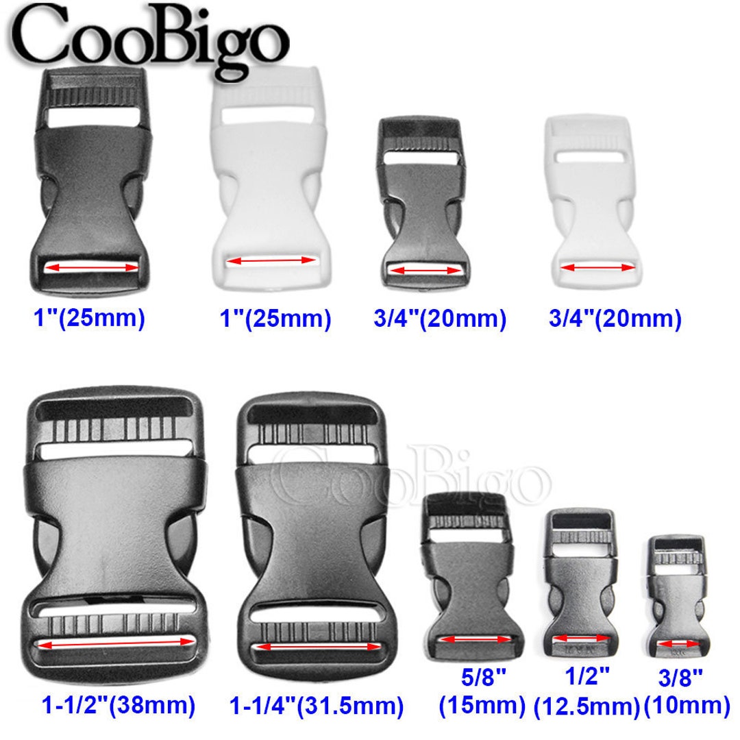 3/8"~1-1/2" Side Release Buckle Plastic Outdoor Backpack Strap Camping ...