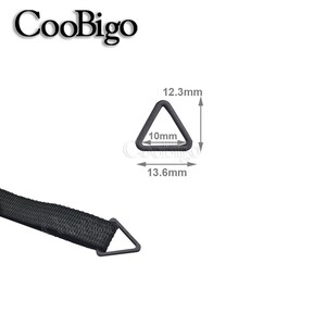 Plastic Black Triangles Rings Bag Strap Buckle for Backpack Webbing ...
