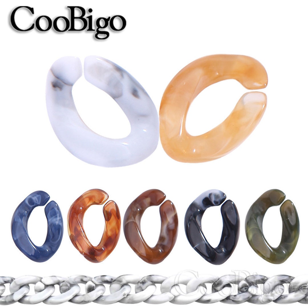 Acrylic Curb Chain Oval Link O Ring DIY Face Mask Lanyard Sunglasses ...