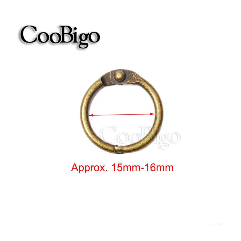 Metal Loose Leaf Book Binder Hinged Rings Keychain Key Ring Album ...