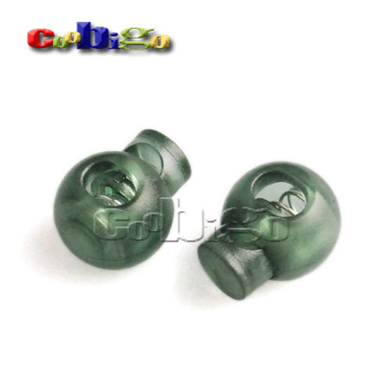 Plastic Cord Lock Stopper Round Ball Toggle Clamp Rope Ends Transparent ...