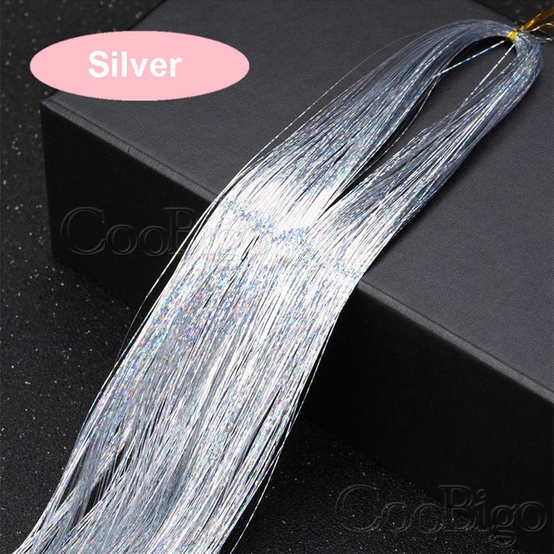 36 Hair Glitter Tinsel Extensions Hair Sparkle Shiny | Etsy