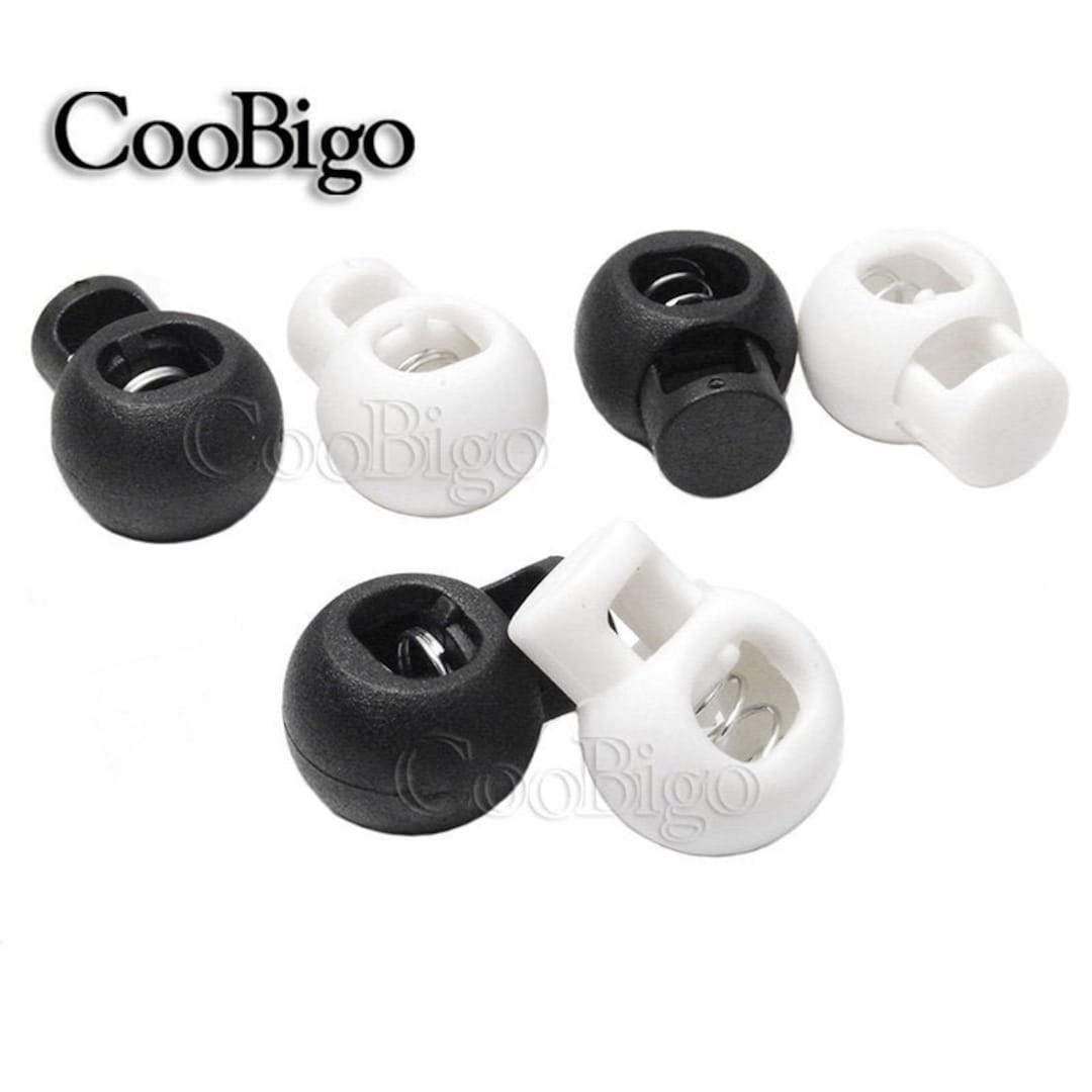 50x Plastic Ball Cord Lock Spring Stopper Toggle Rope Ends Clip for ...