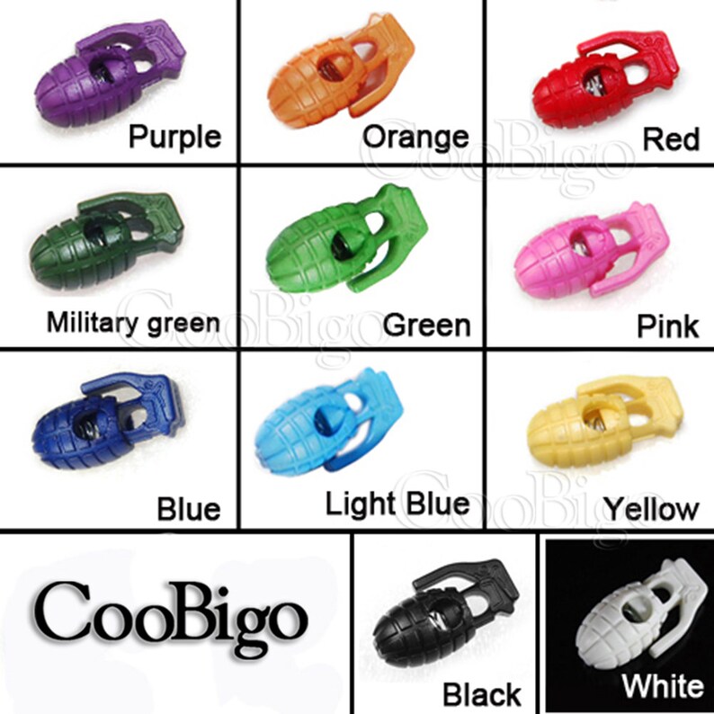 Multi-color Plastic Hand Grenade Cord Lock Spring Rope Stopper - Etsy
