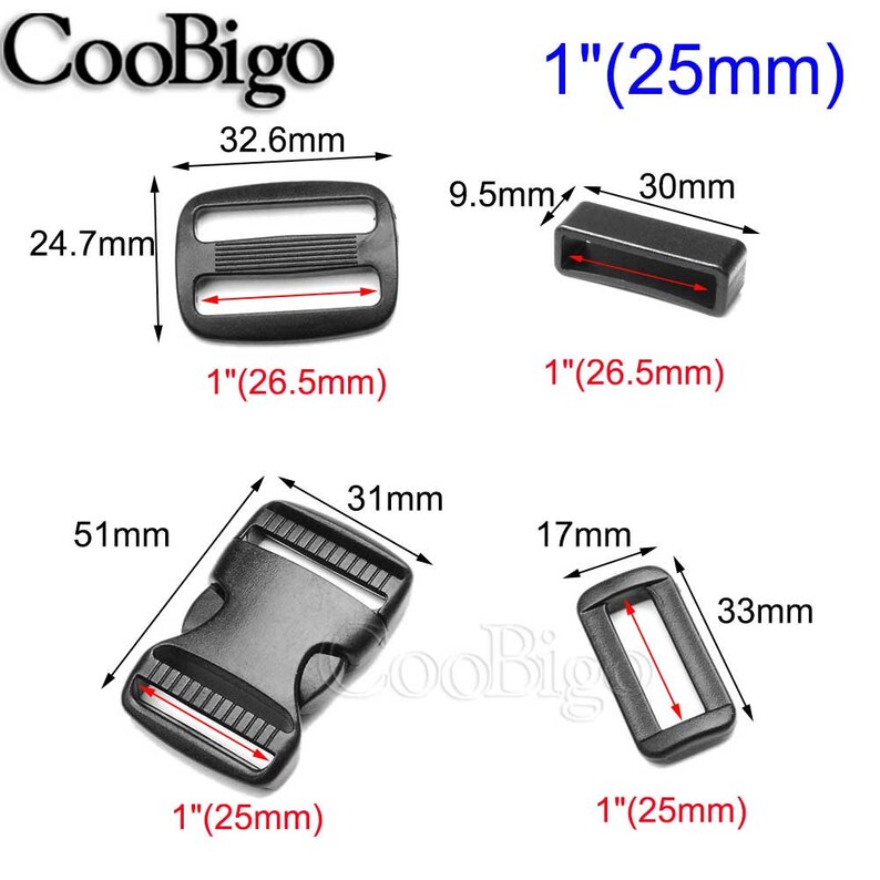 20mm 25mm 30mm 38mm 50mm Plastic Slider Adjustable Rectangle - Etsy