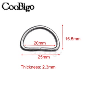 3/8" ~ 1" Metal Dee Ring D Shape Key Chain Buckle Webbing Backpack Bag ...