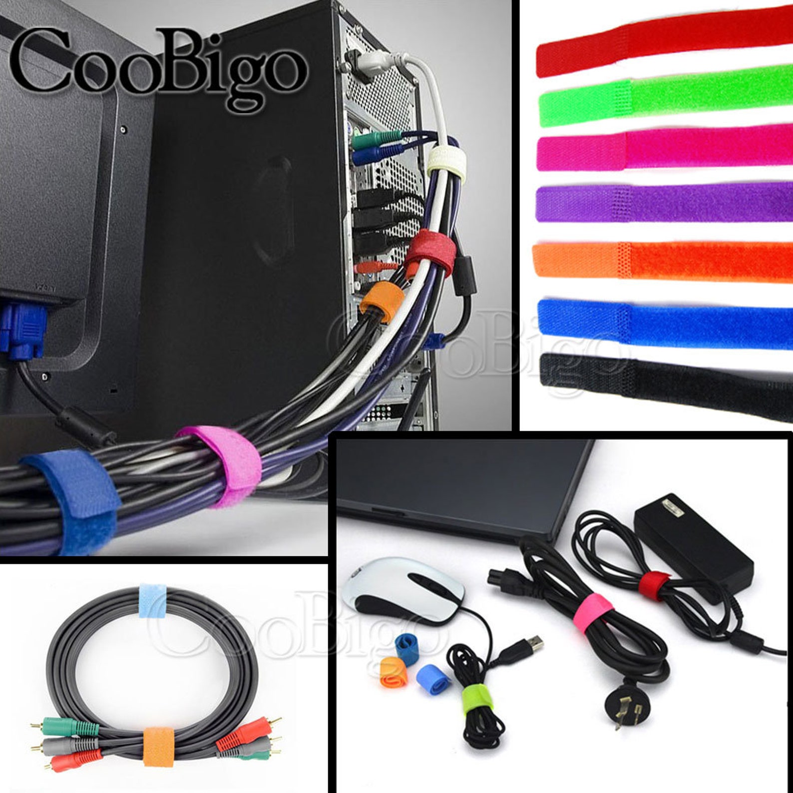 Colorful Reusable Nylon Magic Tape Hook Loop Cable Cord Ties | Etsy