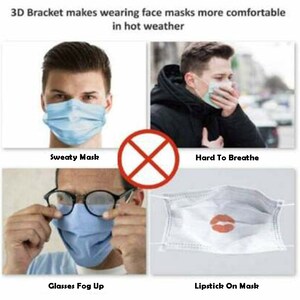 3D Face Mask Inner Support Frame Silicone Mouth Mask Bracket Washable ...