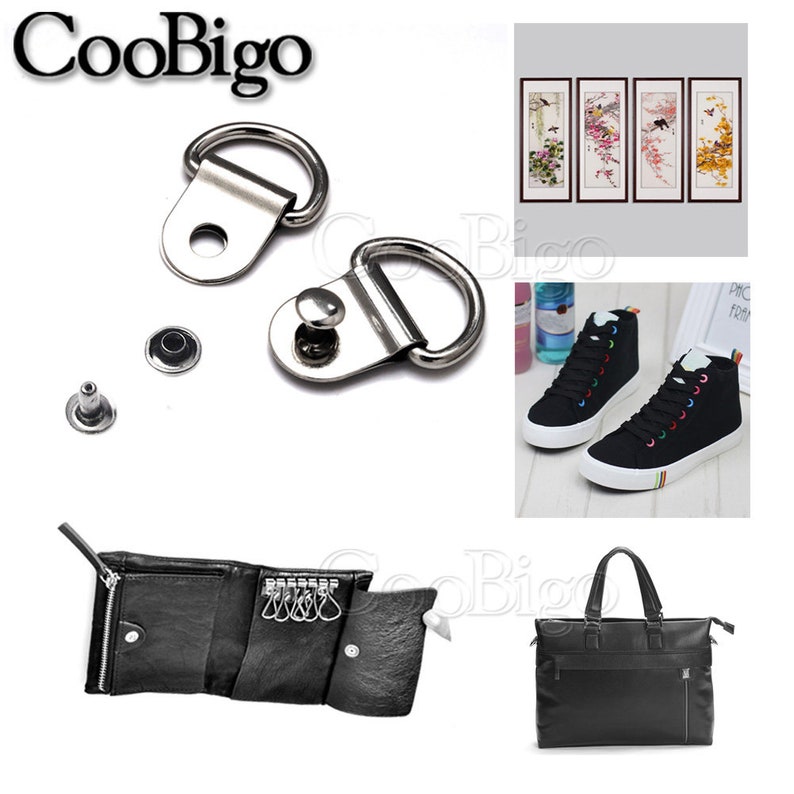 Metal 3/8" D-rings Plated Shoes Picture Frame Straps Hangers Double ...