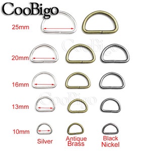 3/8" ~ 1" Metal Dee Ring D Shape Key Chain Buckle Webbing Backpack Bag ...