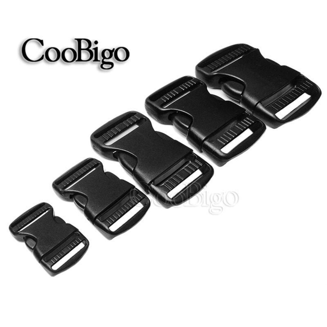 3/4" ~ 2" Webbing Plastic Side Release Buckles Dual Adjustable Slim ...
