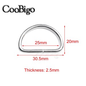 3/8" ~ 1" Metal Dee Ring D Shape Key Chain Buckle Webbing Backpack Bag ...