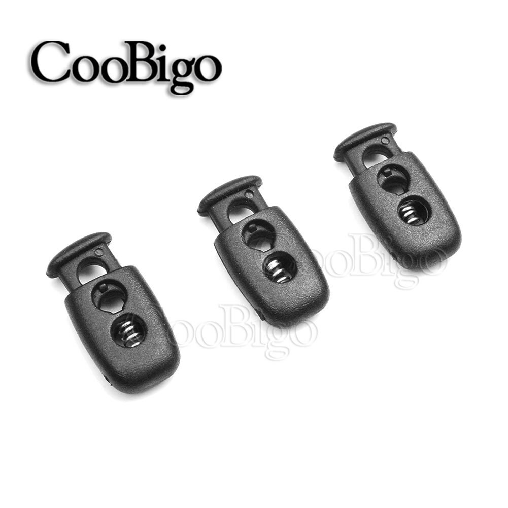 100pcs Plastic Push Cord Lock Spring Clasp Clip Toggle Stopper for ...