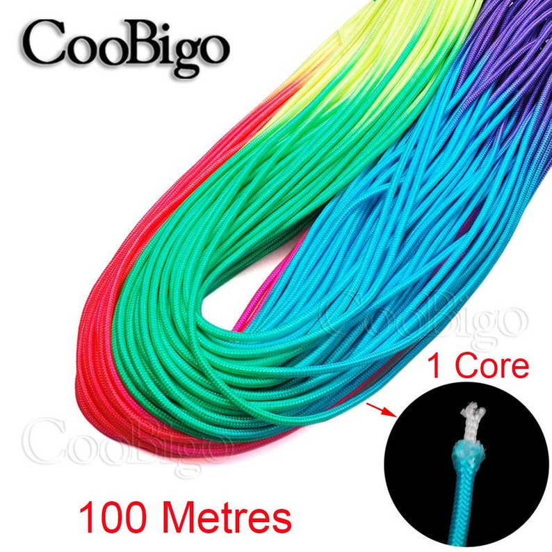 1x Dia.3mm Rainbow Paracord 1 Core Rope Parachute Cord DIY | Etsy