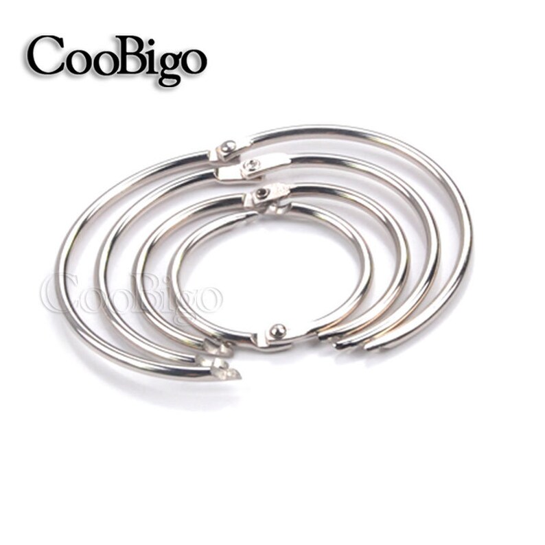 Metal Loose Leaf Book Binder Hinged Rings Keychain Key Ring Album ...