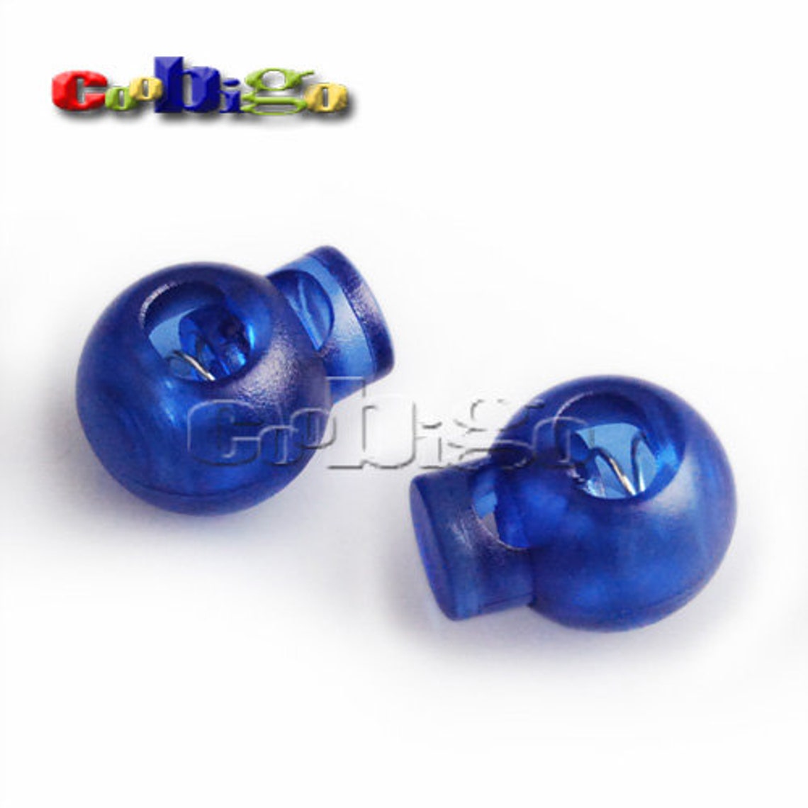 Plastic Cord Lock Stopper Round Ball Toggle Clamp Rope Ends Transparent ...