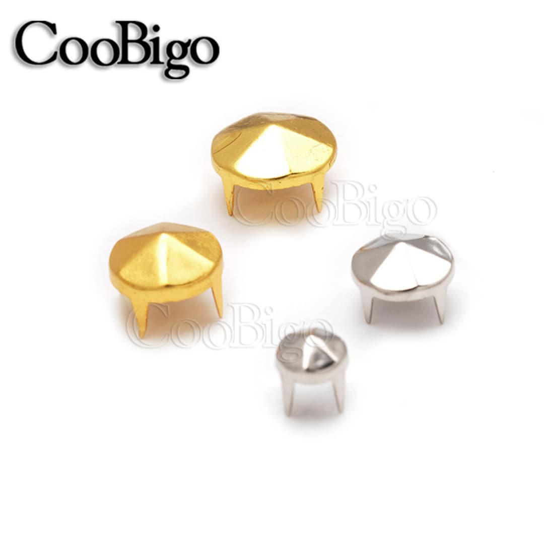 Round Pointed 4 Claw Spike Studs 6mm-12mm Bead Rivet for Garment Shoes ...