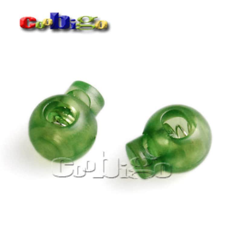 Plastic Cord Lock Stopper Round Ball Toggle Clamp Rope Ends Transparent ...