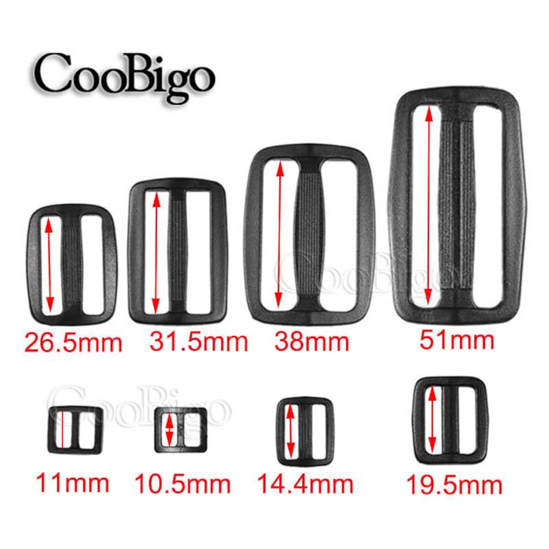 Plastic Black&white Curve Slider 3/8"~2" Webbing Buckles Tri-glide ...