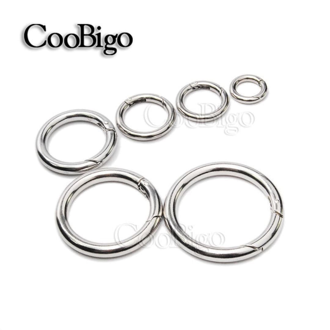 Metal Spring Gate O Ring Openable Keyring Clips Carabiner EDC Round ...