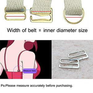 6mm~25mm Metal Lingerie Bra Strap Ring Sliders Adjuster Bikini Hook for ...