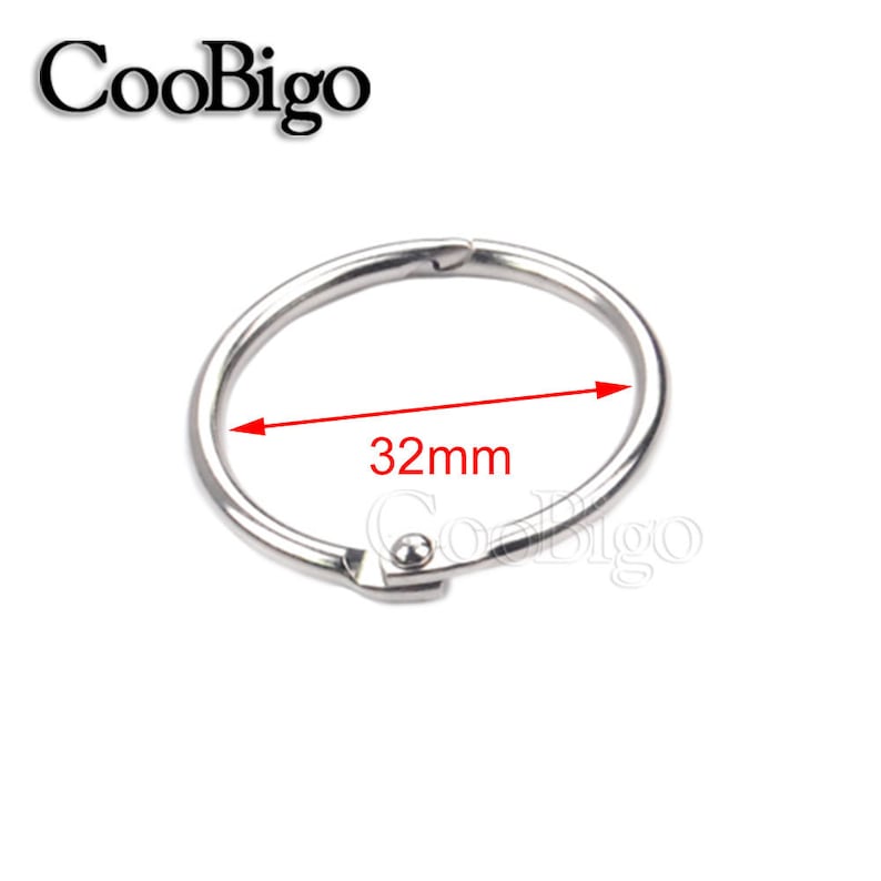 Metal Loose Leaf Book Binder Hinged Rings Keychain Key Ring Album ...