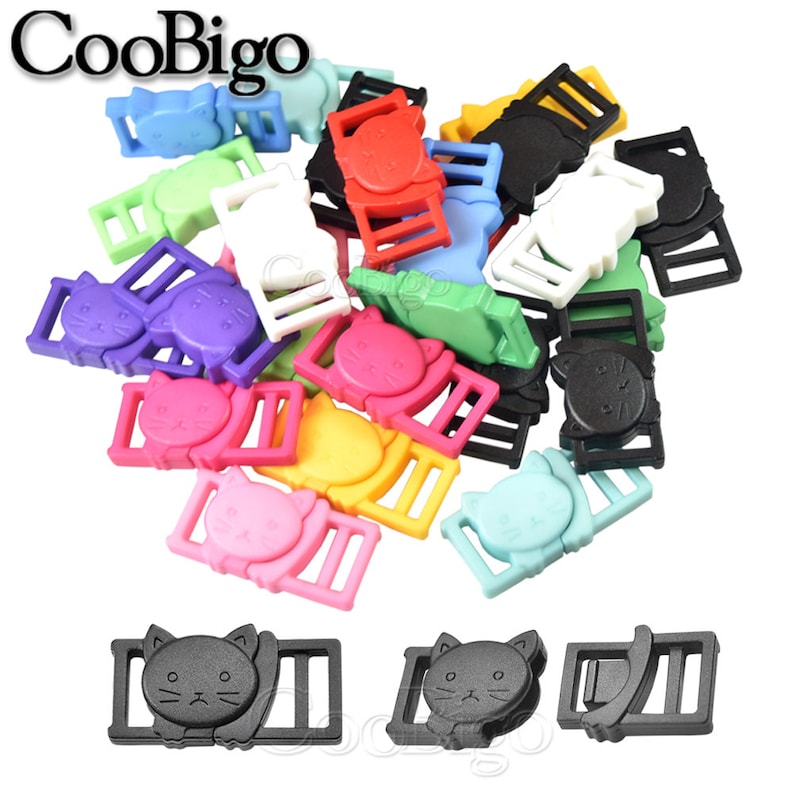 3/8" Cat-head Safty Breakaway Buckles Tri-glide Adjust Slider Buckles ...