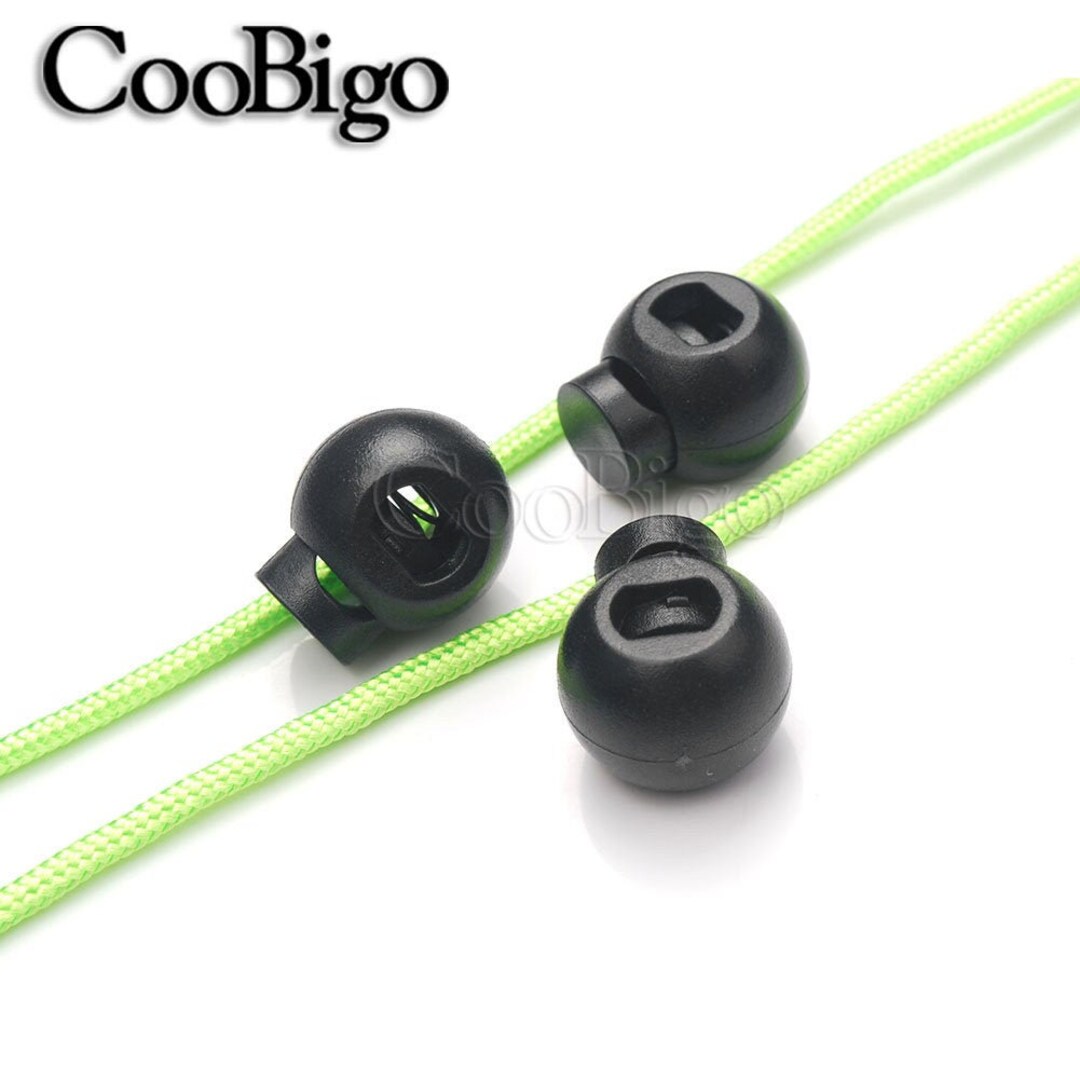 100x 5mm Hole Plastic Black Round Ball Cord Lock Stopper - Etsy