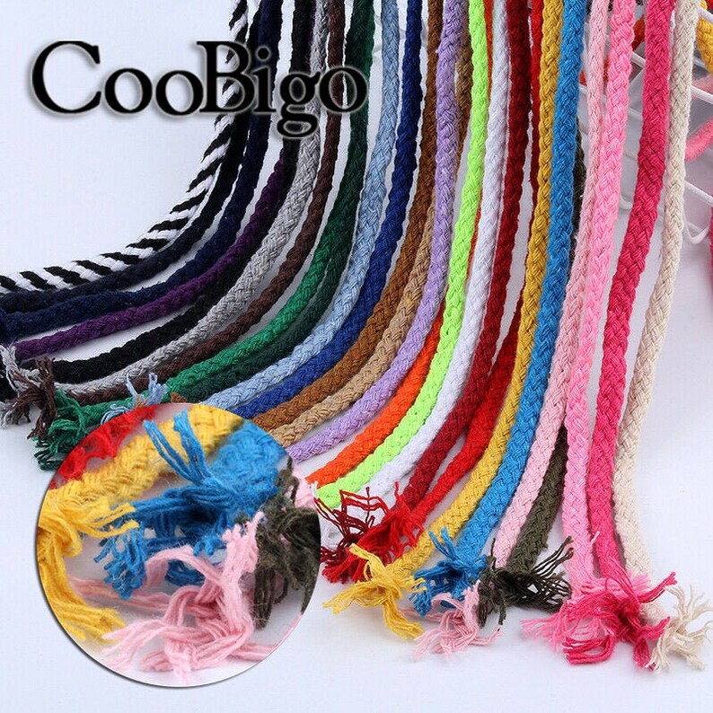 5mm Macrame Cord Braided Cotton Rope Twisted String Curtain Decor ...