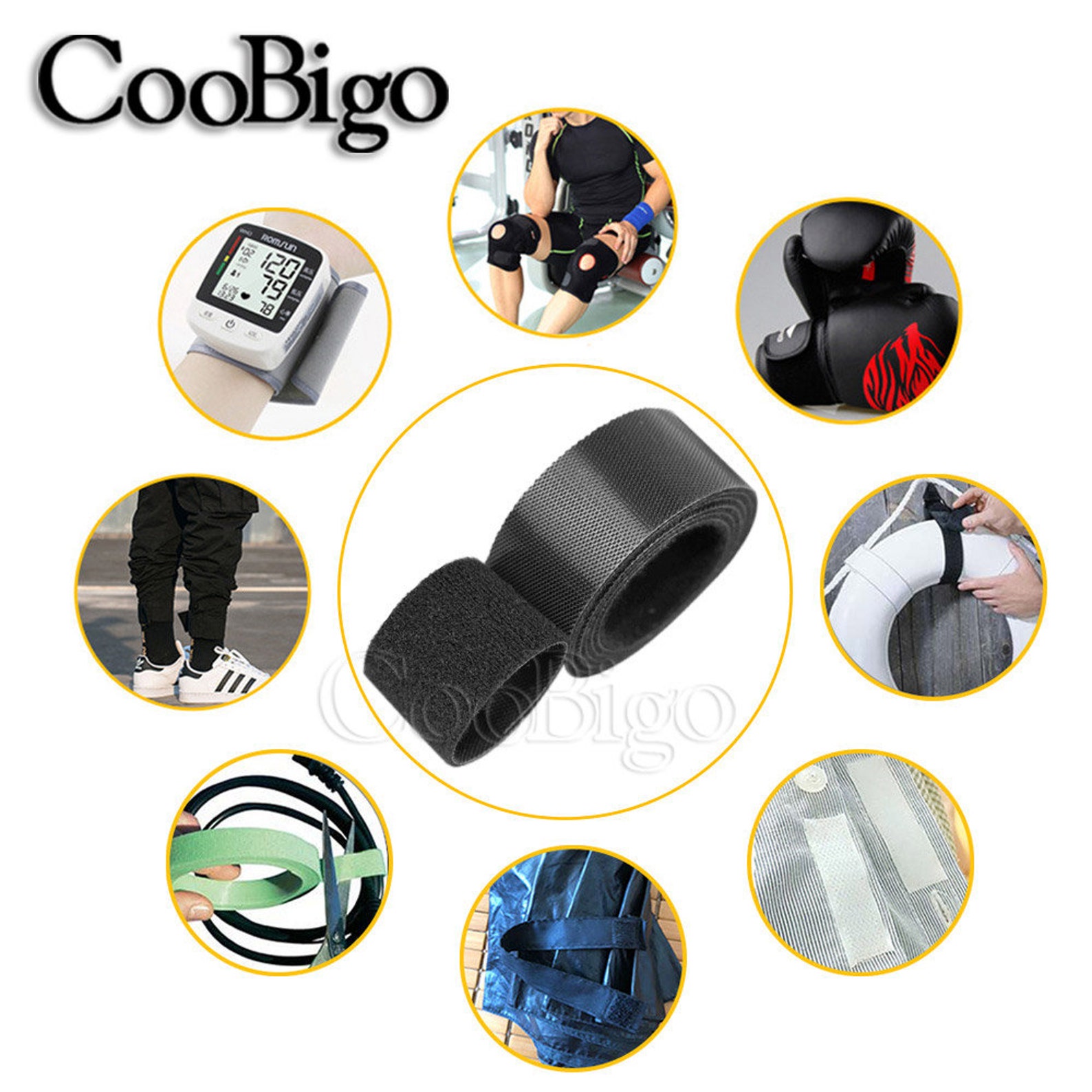 Self Gripping Strap Hook & Loop Fastener Tie Band Cable Wire Organizer ...