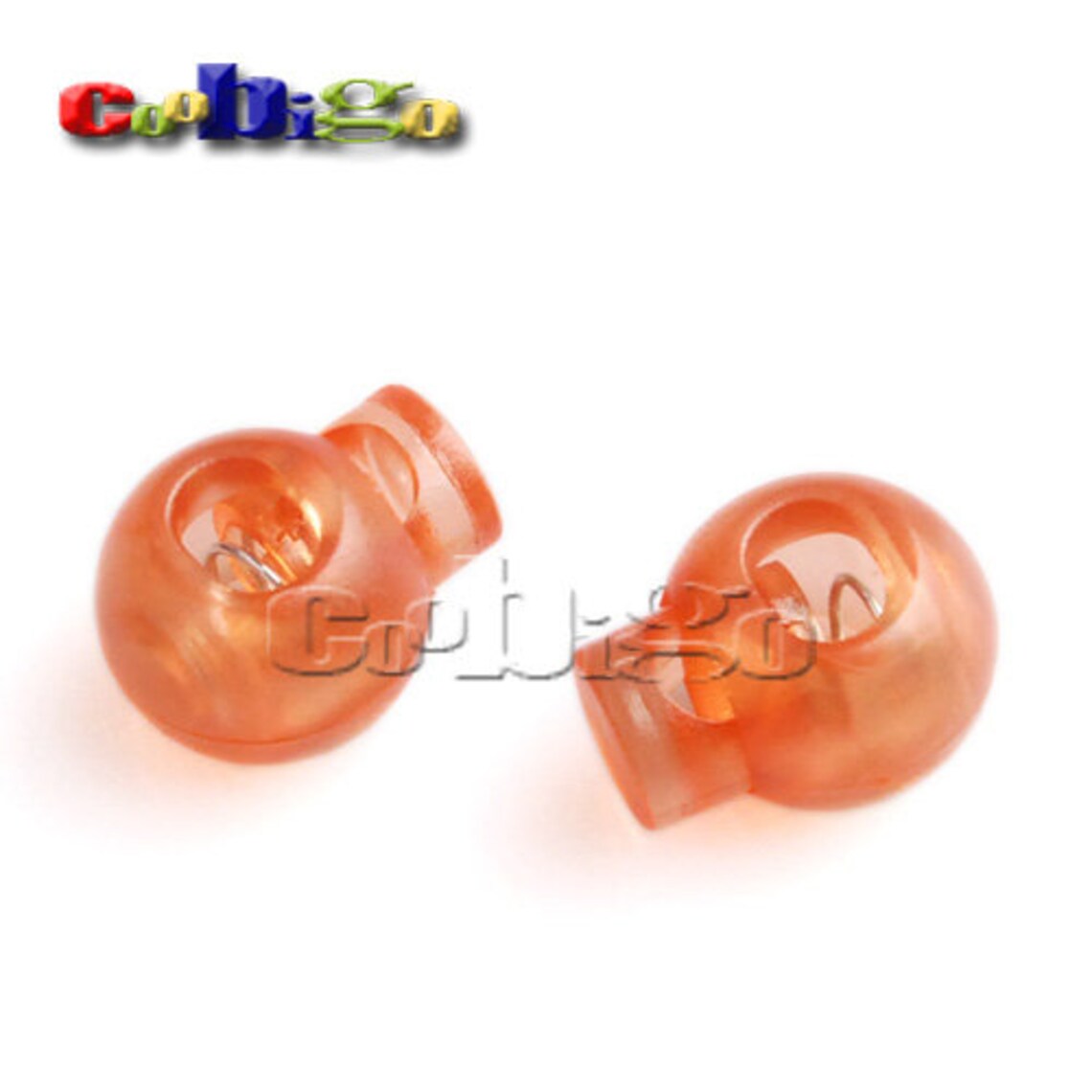 Plastic Cord Lock Stopper Round Ball Toggle Clamp Rope Ends Transparent ...