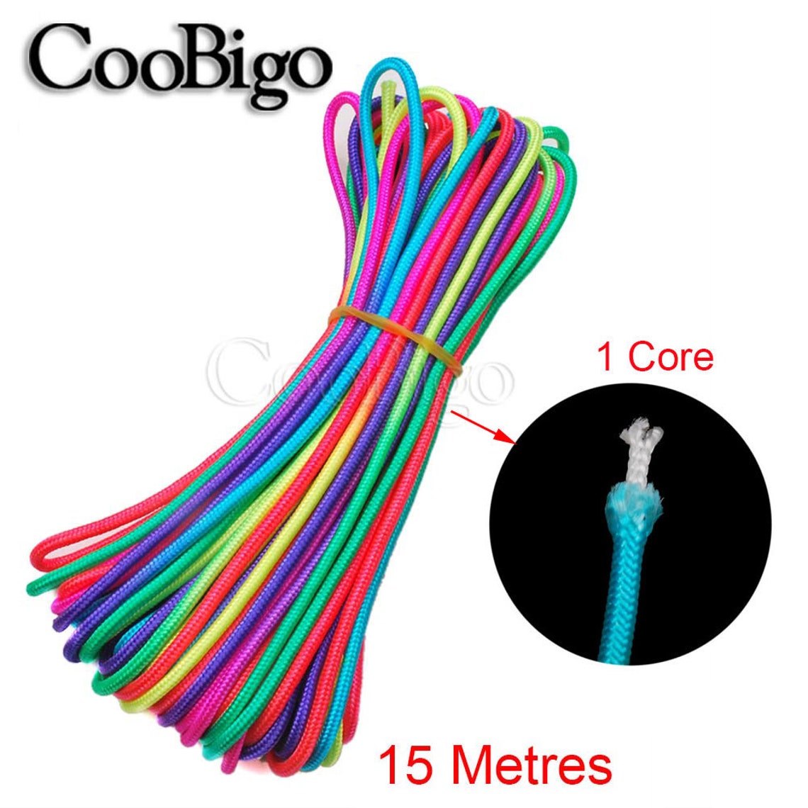 1x Dia.3mm Rainbow Paracord 1 Core Rope Parachute Cord DIY Bracelet ...