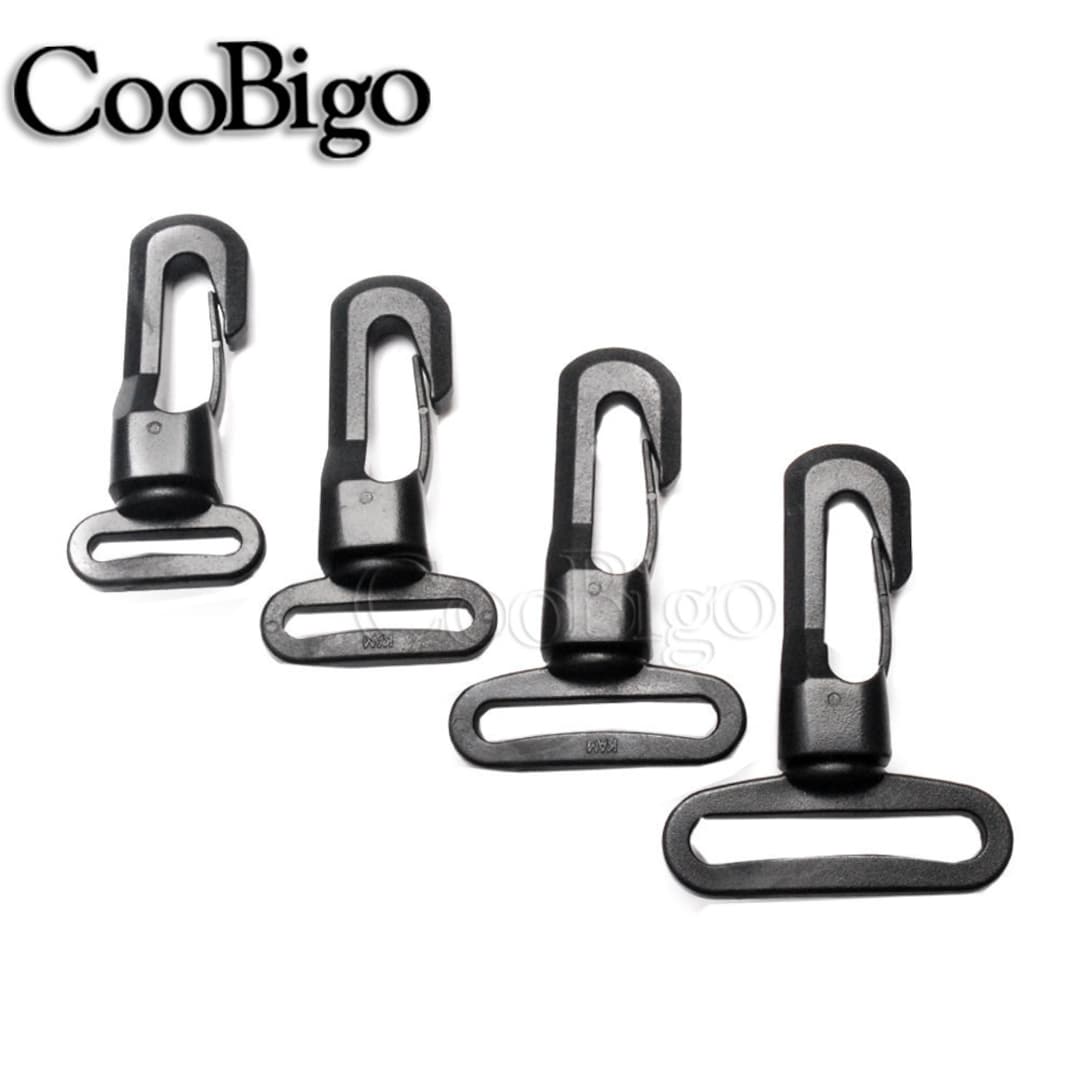 3/4" ~ 1-1/2" Black Plastic Swivel Snap Hooks for Outdoor Camping ...