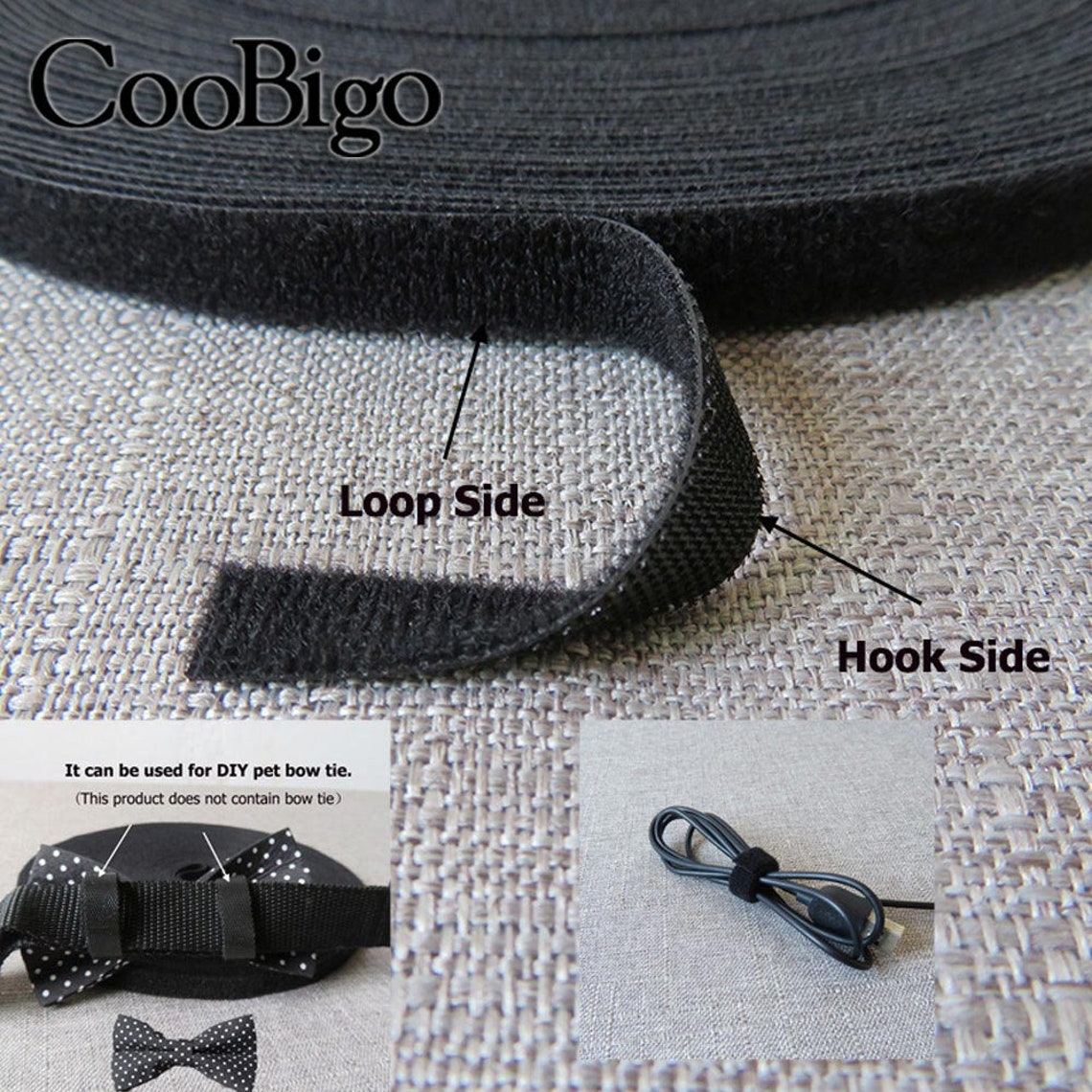 Self Gripping Strap Hook & Loop Fastener Tie Band Cable Wire - Etsy