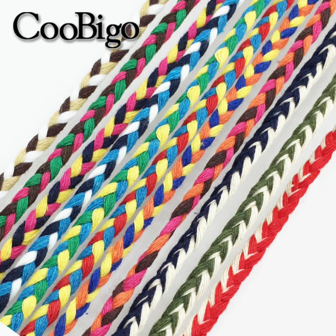 Dia. 6mm Macrame Cord Braided Cotton Rope Twisted String 100 Meters ...