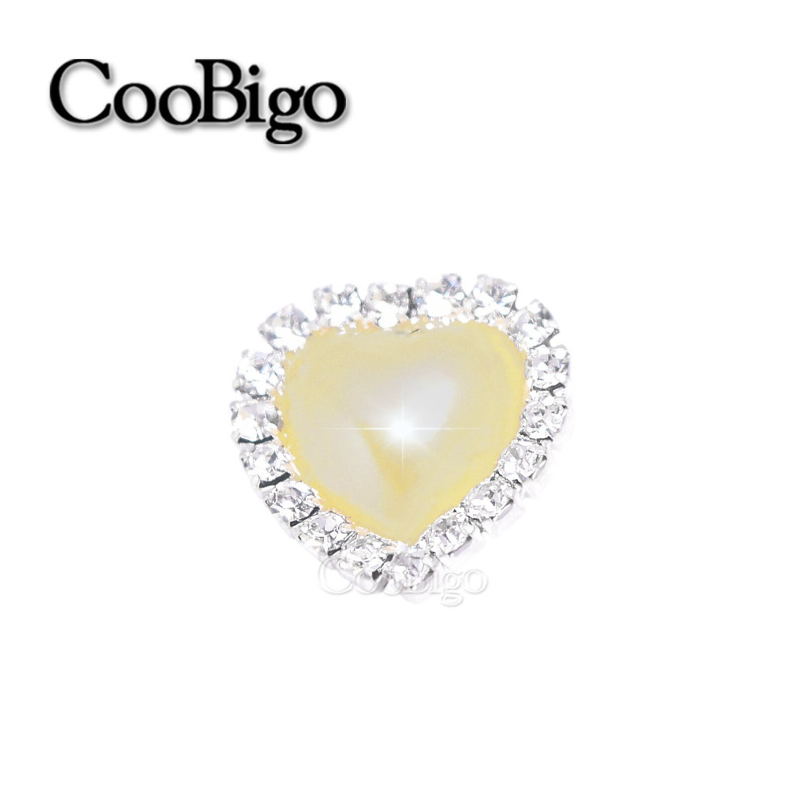 Colorido corazón falso perla Rhinestone botones para chica cabello boda ...