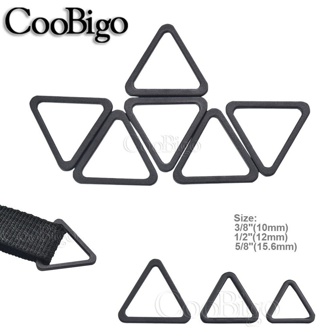Plastic Black Triangles Rings Bag Strap Buckle for Backpack Webbing ...