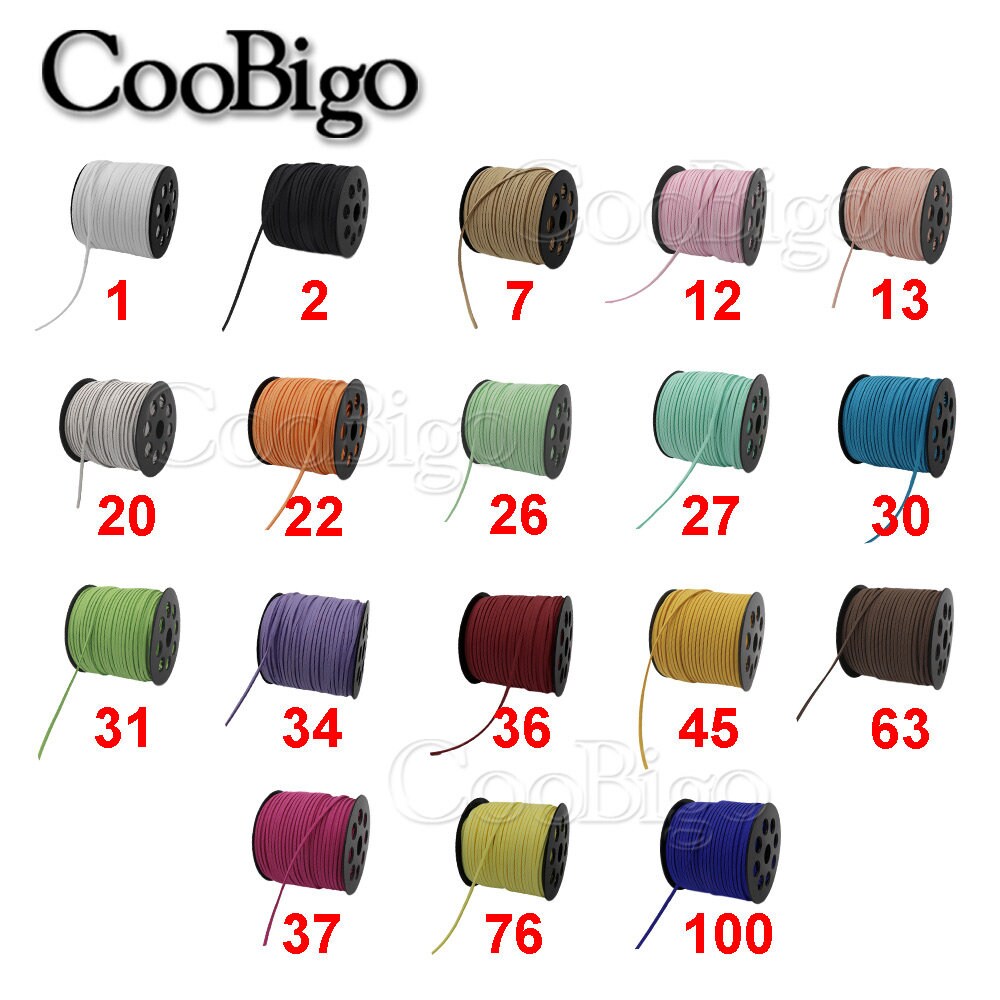 2.7mm Flat Faux Suede Braided Leather Cord Velvet Lace String Rope for ...