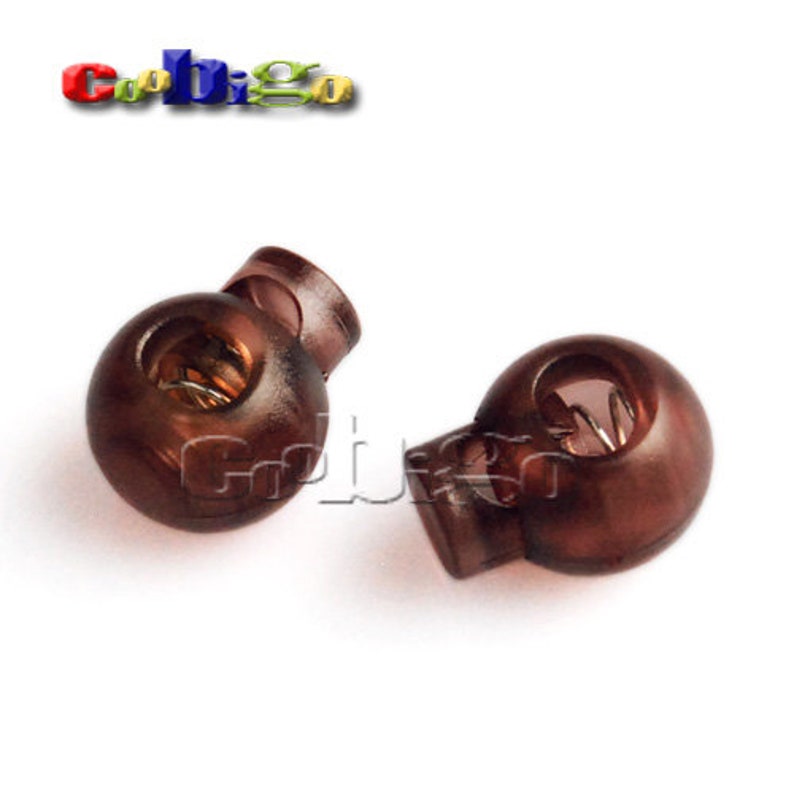 Plastic Cord Lock Stopper Round Ball Toggle Clamp Rope Ends Transparent ...