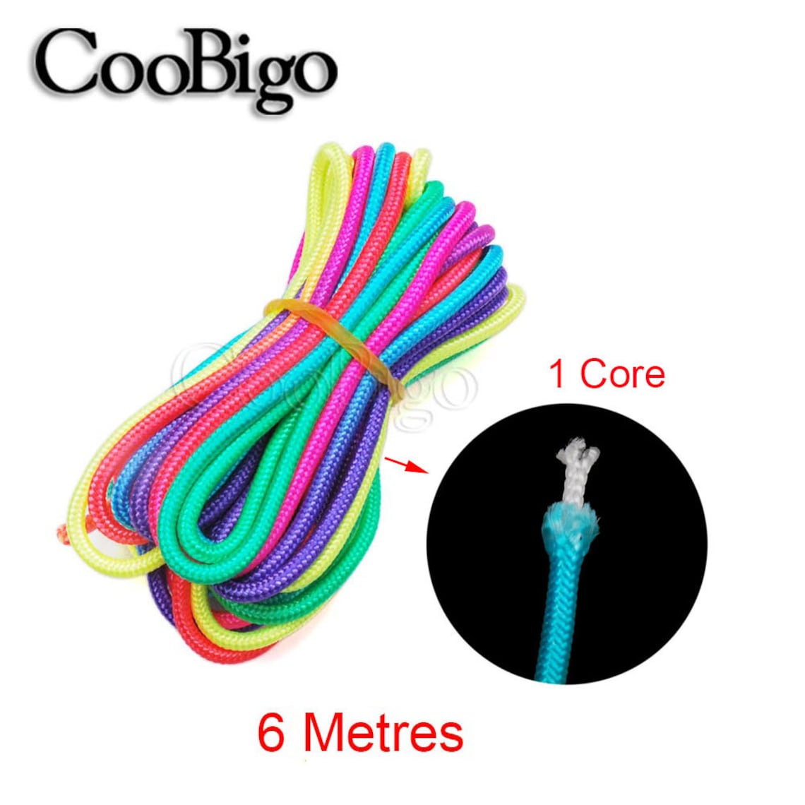 1x Dia.3mm Rainbow Paracord 1 Core Rope Parachute Cord DIY Bracelet ...
