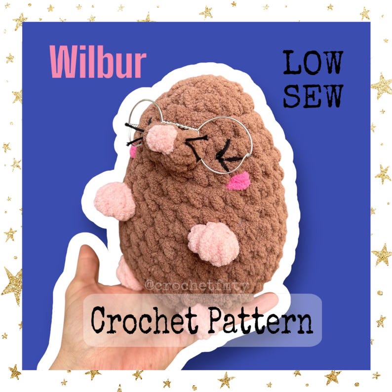 Wilbur the Mole, Low Sew. Crochet PATTERN PDF Download Only - Etsy