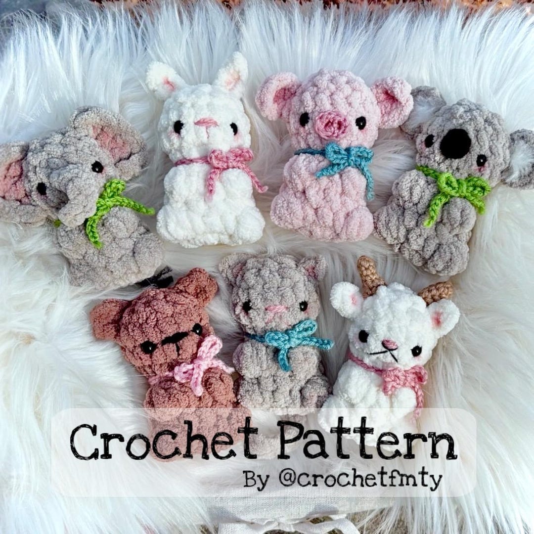 7 in 1 Pocket Baby Animals Crochet Pattern PDF | Low Sew Amigurumi ...