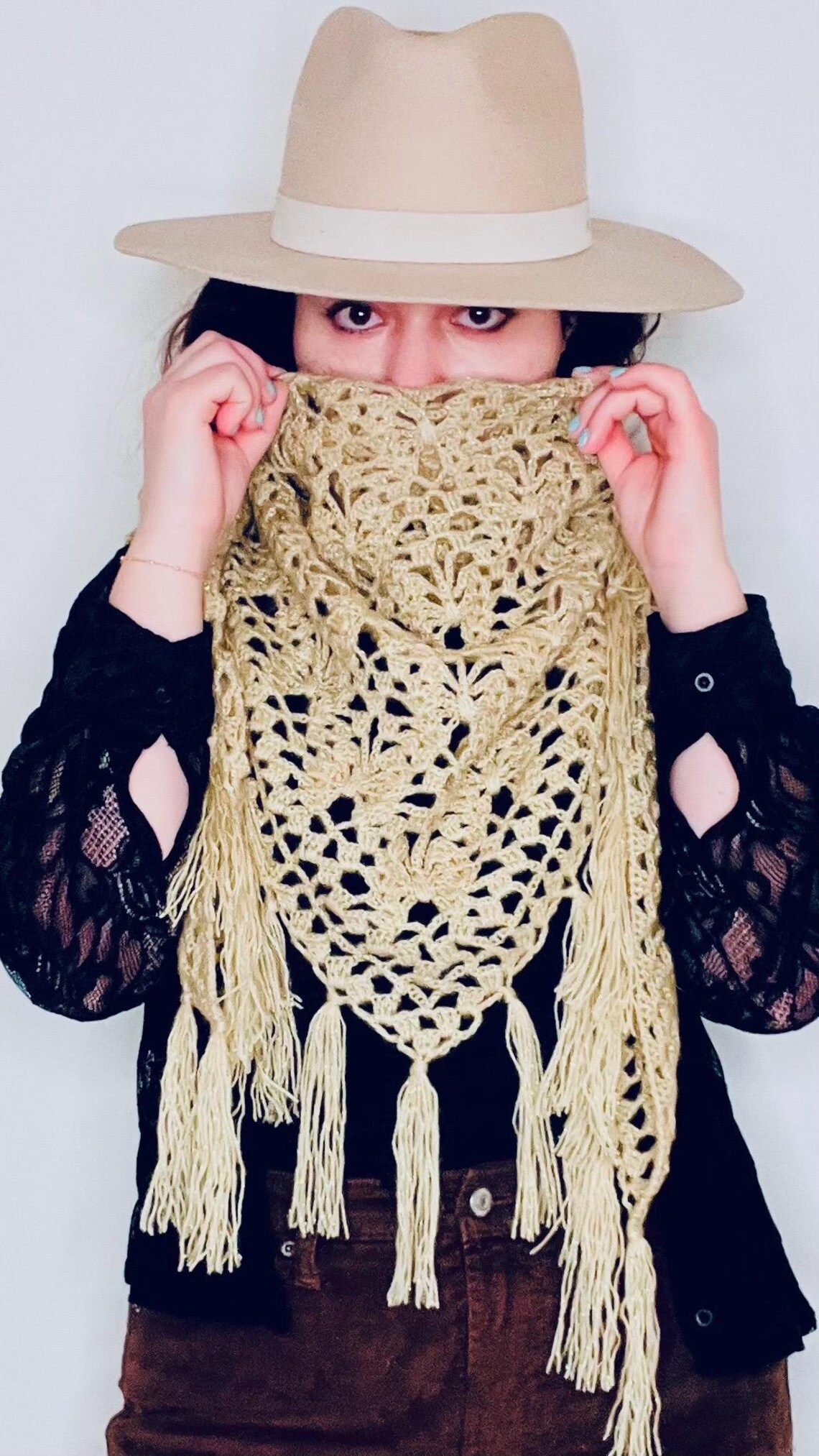 Light Yellow Shawl / Baktus /poncho With a Butterfly Pattern - Etsy
